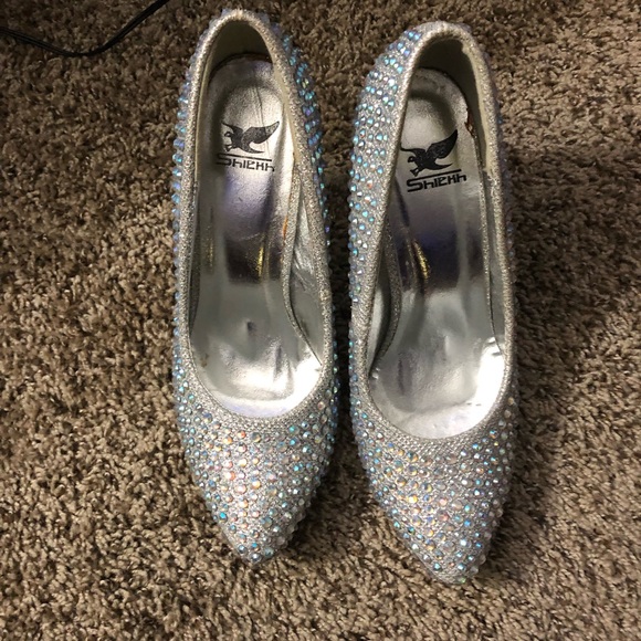 Shiekh | Shoes | Sheikh Studded High Heels Silver Size 8 | Poshmark
